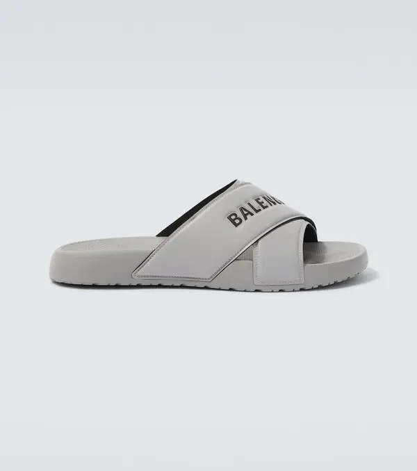 Balenciaga Sporty Pool Slides - Grey