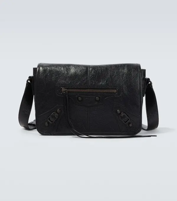 Balenciaga Le City Leather Shoulder Bag - Black