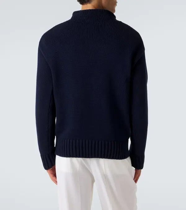 Ralph Lauren Purple Label Embroidered Cotton Sweater