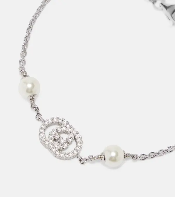 Gucci Interlocking G Embellished Chain Bracelet
