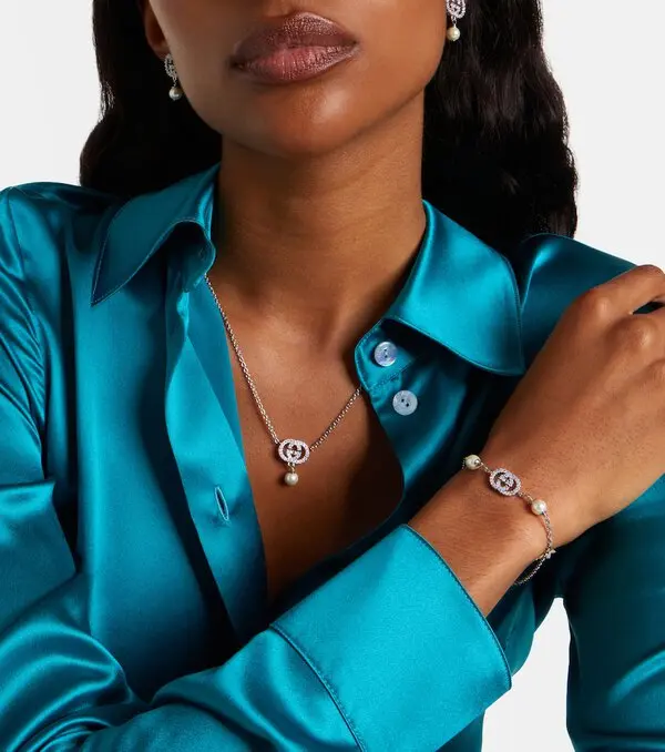 Gucci Interlocking G Embellished Chain Bracelet