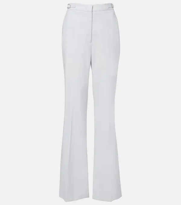 Gabriela Hearst Vesta Wool And Silk Flared Pants - Blue