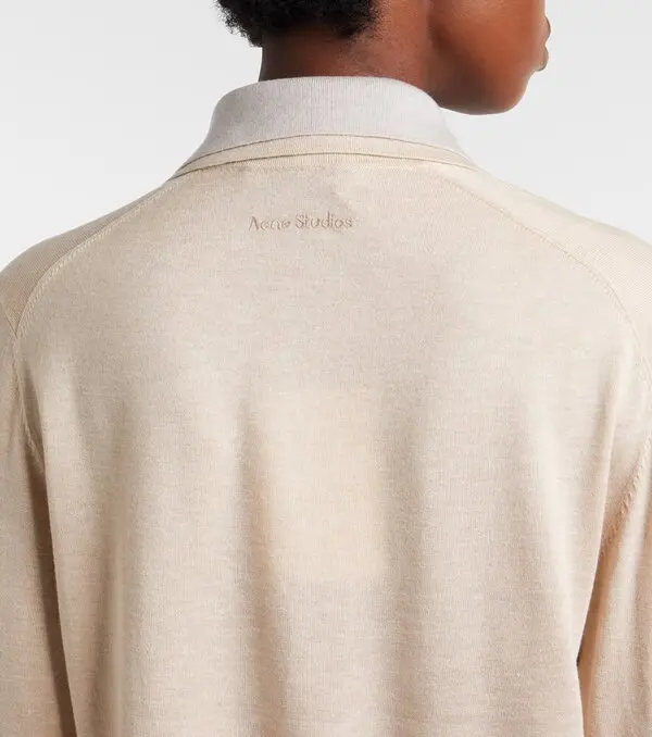 Acne Studios Silk, Wool, And Cashmere Polo Sweater - Beige