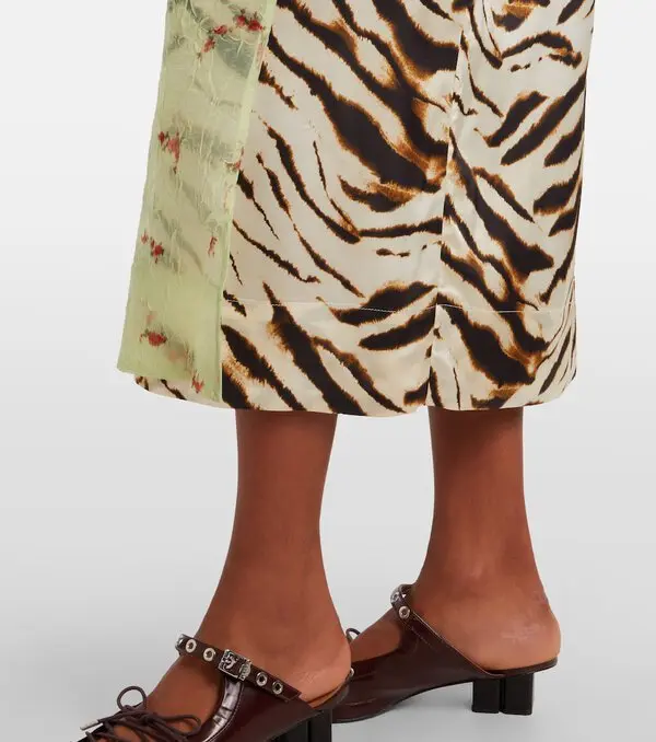GANNI Printed Organza Wrap Skirt