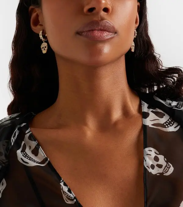 Alexander McQueen Skull Crystal-embellished Drop Earrings - Gold