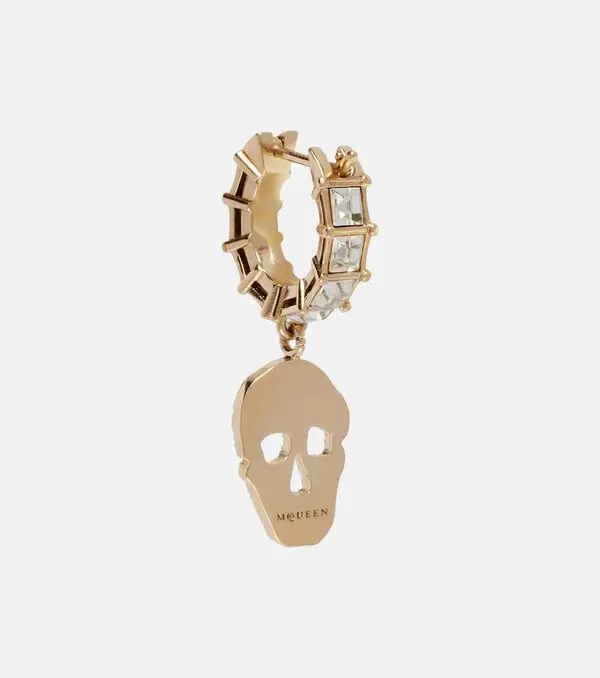 Alexander McQueen Skull Crystal-embellished Drop Earrings - Gold