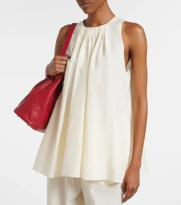 Loulou De Saison Liao Cotton And Silk Top In Ivory