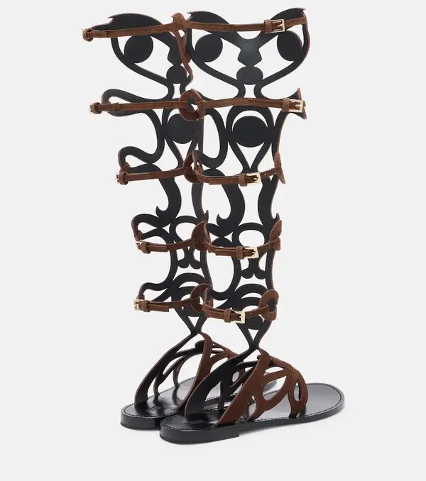 Emilio Pucci Suede Gladiator Sandals