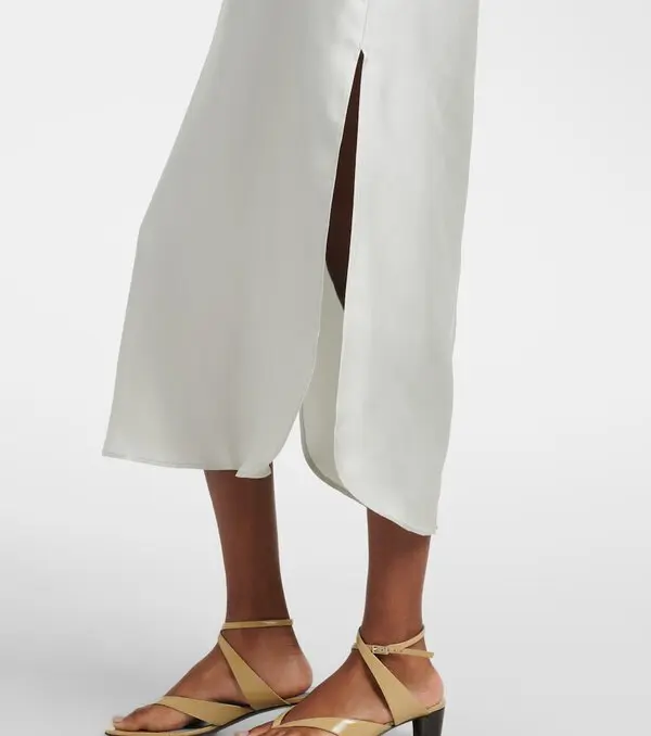 Loulou De Saison Paloma Silk Satin Maxi Dress - Turquoise