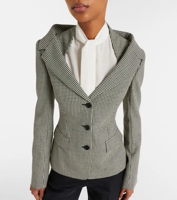 Alexander McQueen Layered Gingham Blazer