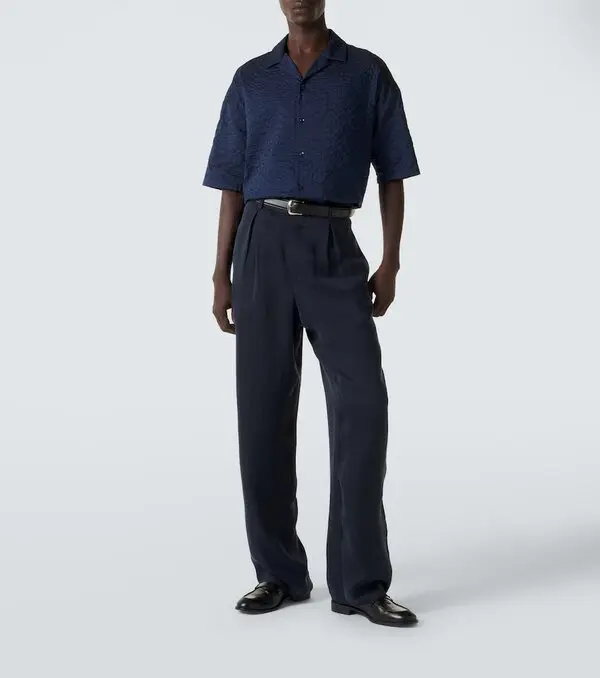 Giorgio Armani Pleated Satin Wide-leg Pants