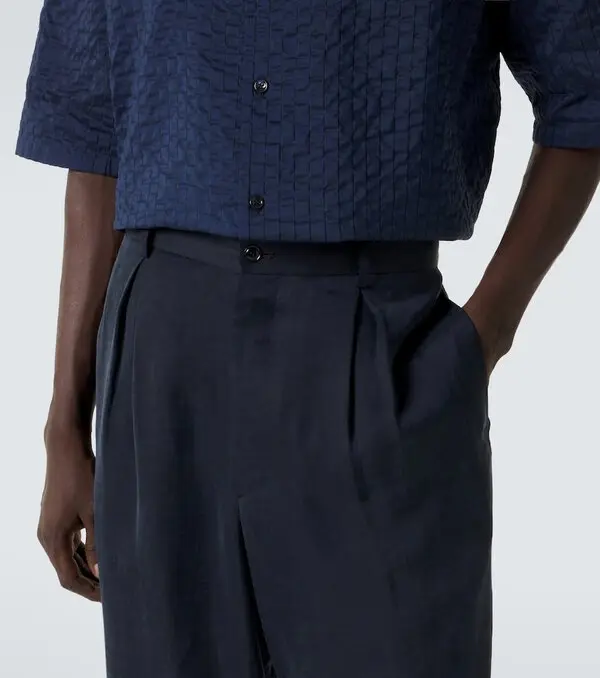Giorgio Armani Pleated Satin Wide-leg Pants