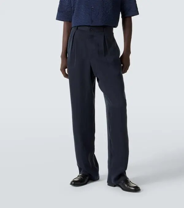 Giorgio Armani Pleated Satin Wide-leg Pants