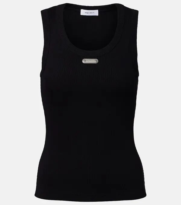 Alexander McQueen Logo Ribbed-knit Tank Top