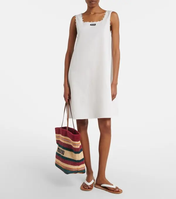 Miu Miu Raffia-effect Tote Bag