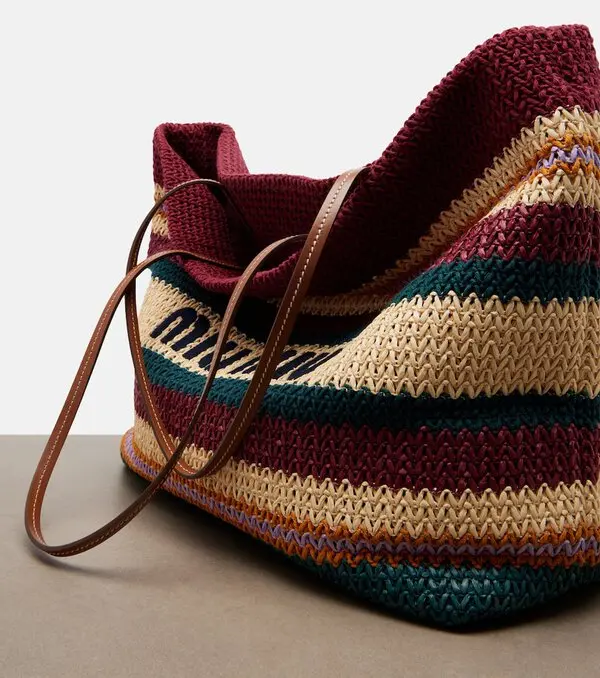 Miu Miu Raffia-effect Tote Bag
