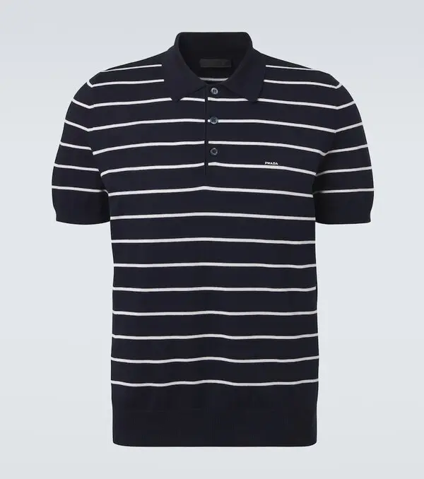 Prada Striped Cotton Polo Shirt