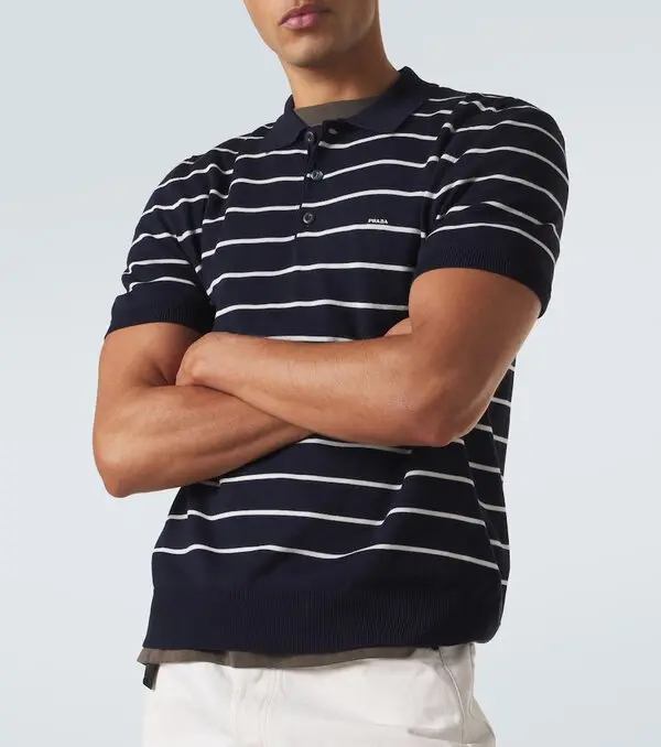 Prada Striped Cotton Polo Shirt