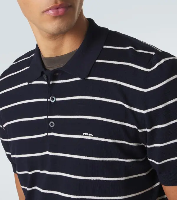 Prada Striped Cotton Polo Shirt