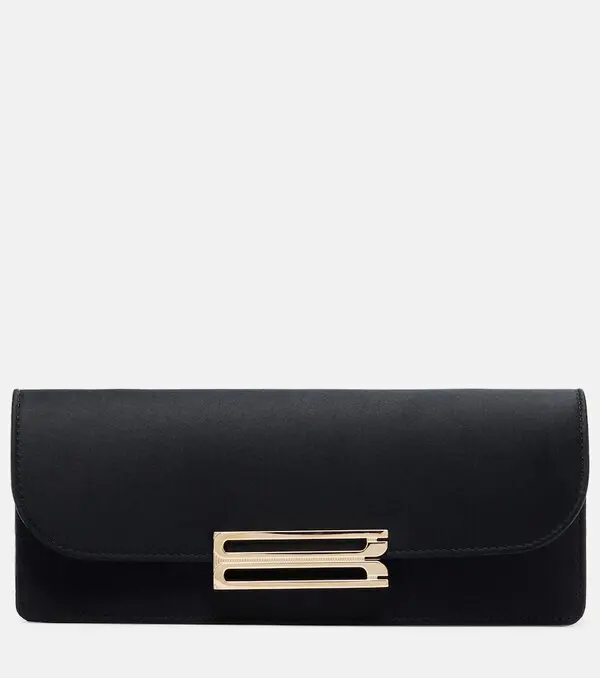 Victoria Beckham Dorian East-west Satin Clutch - Black