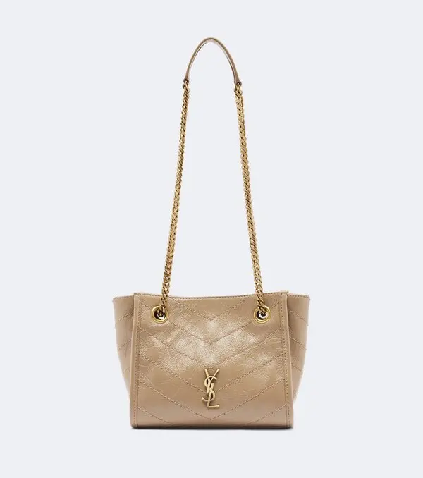 Saint Laurent Niki Mini Leather Shoulder Bag - Beige