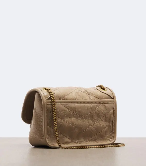 Saint Laurent Niki Mini Leather Shoulder Bag - Beige