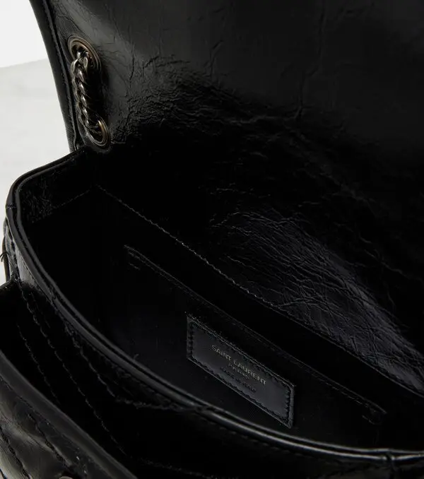 Saint Laurent Niki Mini Leather Shoulder Bag - Black