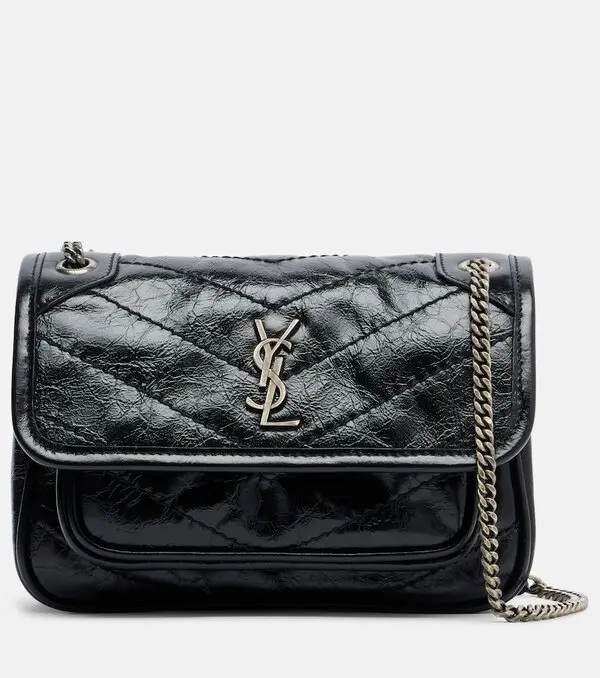 Saint Laurent Niki Mini Leather Shoulder Bag - Black