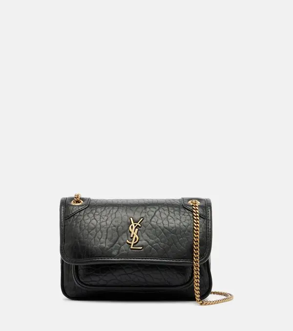 Saint Laurent Niki Mini Leather Shoulder Bag - Black