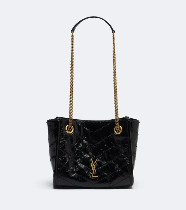 Saint Laurent Niki Mini Leather Shoulder Bag - Black
