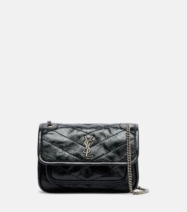Saint Laurent Niki Mini Leather Shoulder Bag - Black