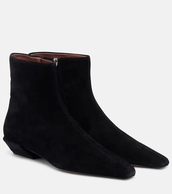 Paris Texas Bettina Suede Ankle Boots - Black