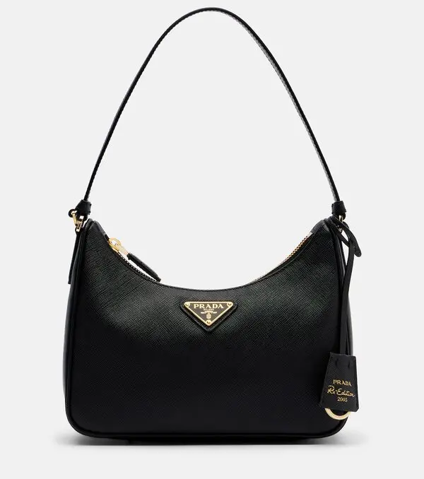 Prada Re-edition 2005 Leather Shoulder Bag - Black
