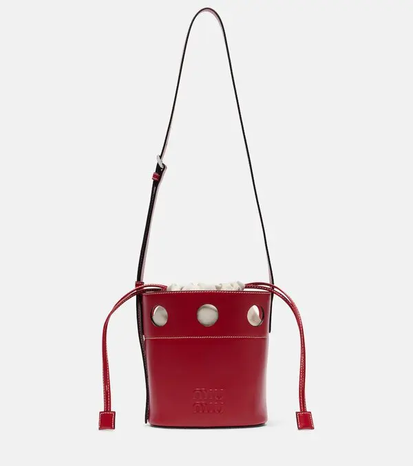 Miu Miu Cutout Leather Bucket Bag