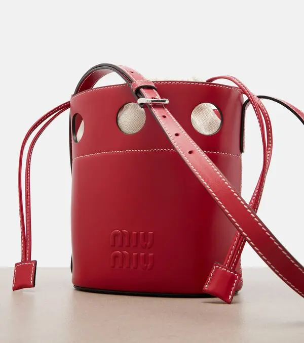 Miu Miu Cutout Leather Bucket Bag