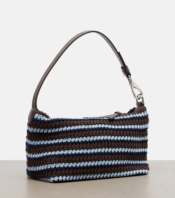 Miu Miu Crochet Striped Shoulder Bag