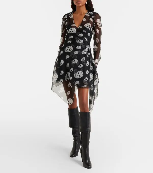 Alexander McQueen Horn Heel Leather Knee-high Boots