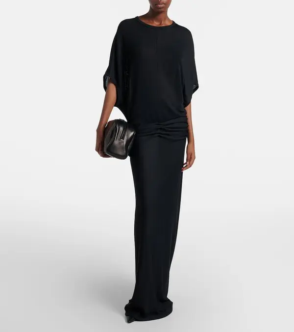 THE ROW Leila Small Leather Clutch - Black