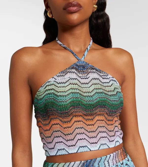Missoni Wave Halterneck Lamé Top - Multicoloured