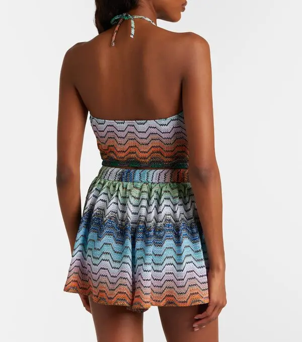 Missoni Wave Halterneck Lamé Top - Multicoloured