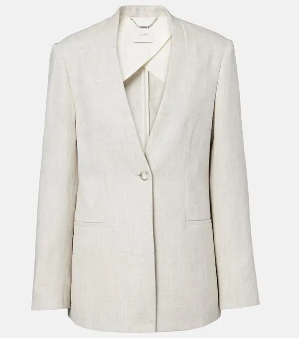JOSEPH Ferula Linen And Cotton Blazer - White