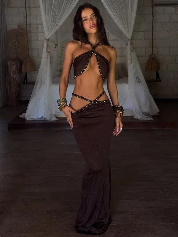 OUTCAST Rai Maxi Skirt Chocolate