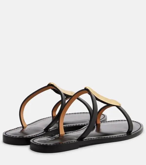 AMANU Sahara Embellished Leather Sandals - Black