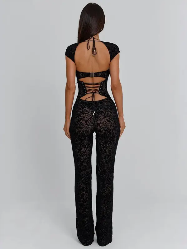 OUTCAST Alison Jumpsuit Burnout Mesh