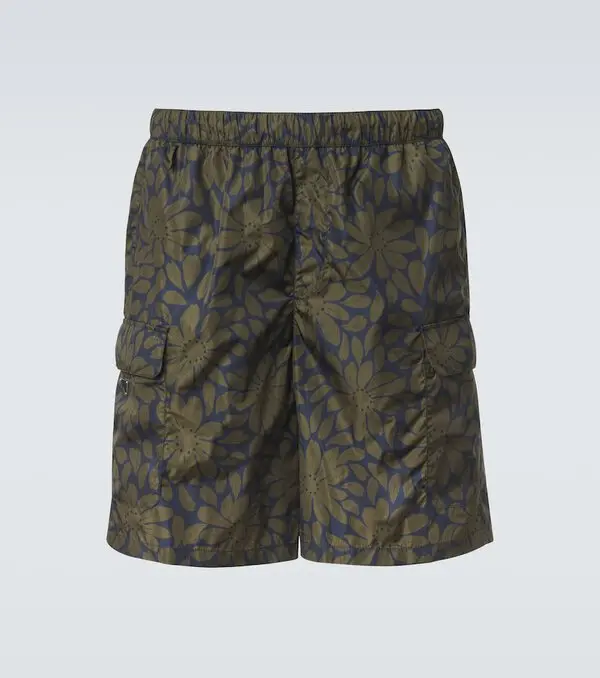Prada Re-nylon Floral Swim Trunks - Blue