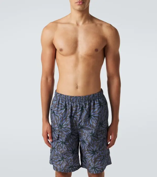 Prada Re-nylon Floral Swim Trunks - Grey