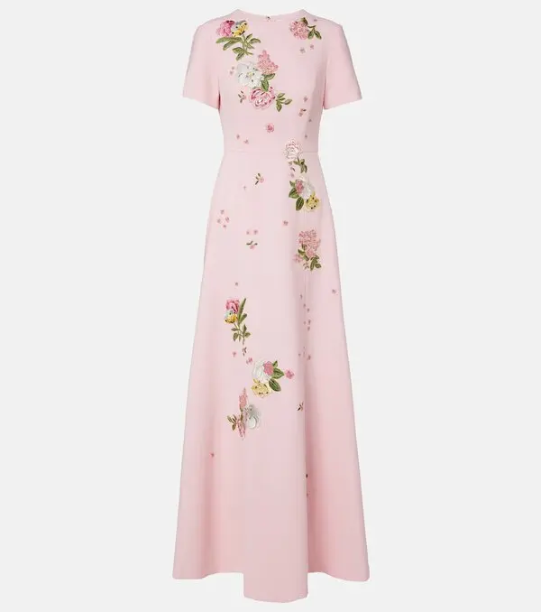 Carolina Herrera Embroidered Gown - Pink