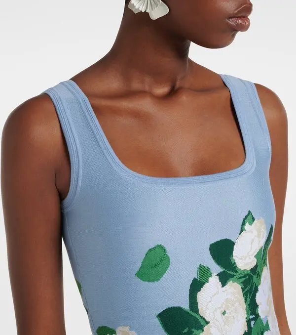 Carolina Herrera Floral Silk-blend Midi Dress