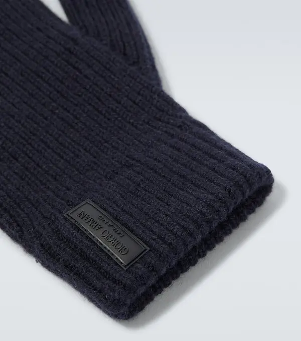 Giorgio Armani Ribbed-knit Cashmere Gloves