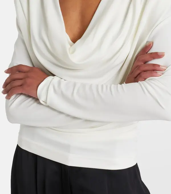 Wardrobe.NYC Draped Jersey Top - White